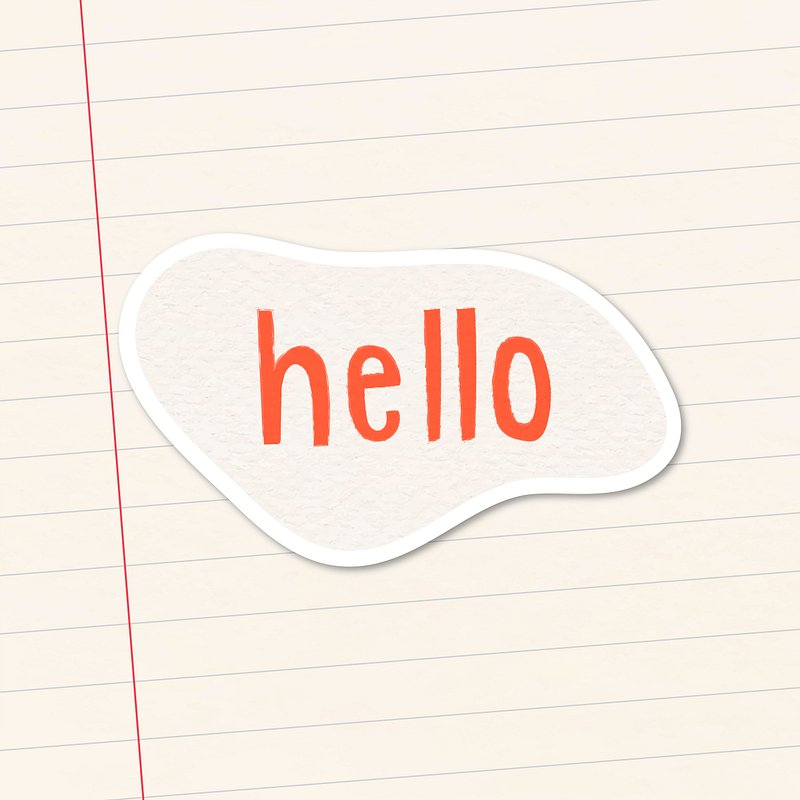 Orange hello greetings typography sticker | Premium Vector - rawpixel