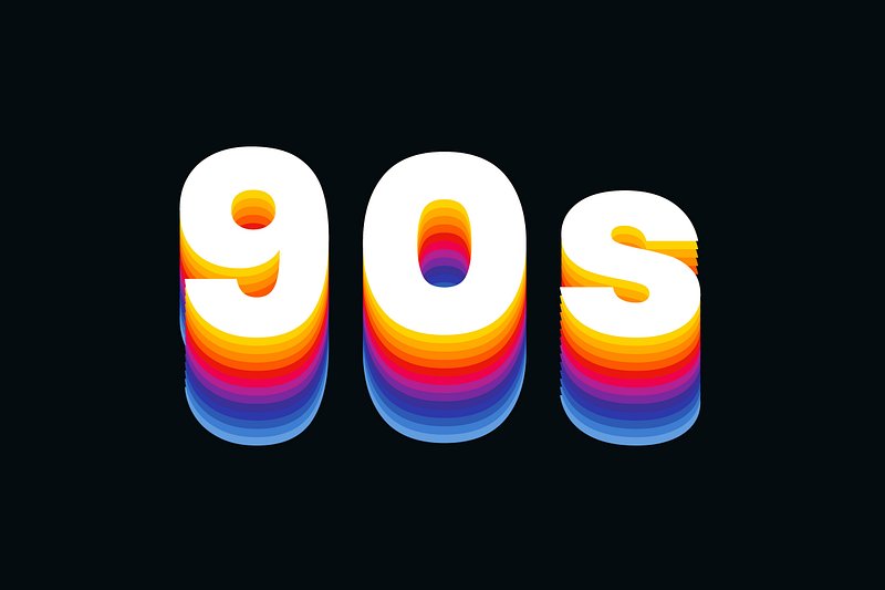 90s text in colorful retro | Free Photo - rawpixel