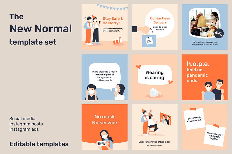 New normal editable template vector | Free Vector - rawpixel