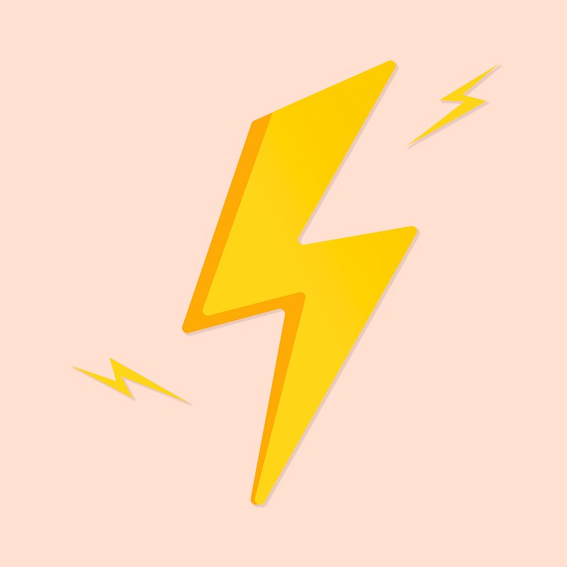 Cute lightning bolt sticker, printable | Free PSD - rawpixel