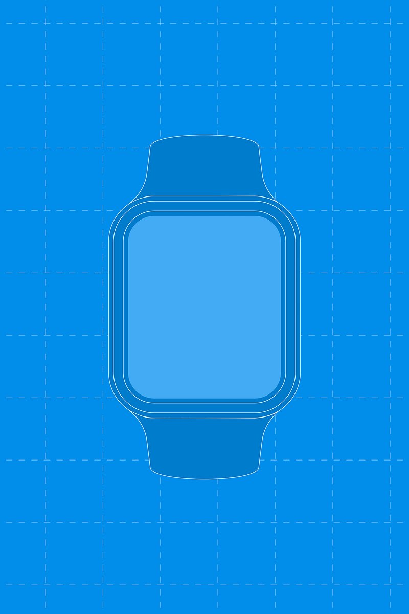 Blue smartwatch, blank rectangle screen, | Free Photo - rawpixel