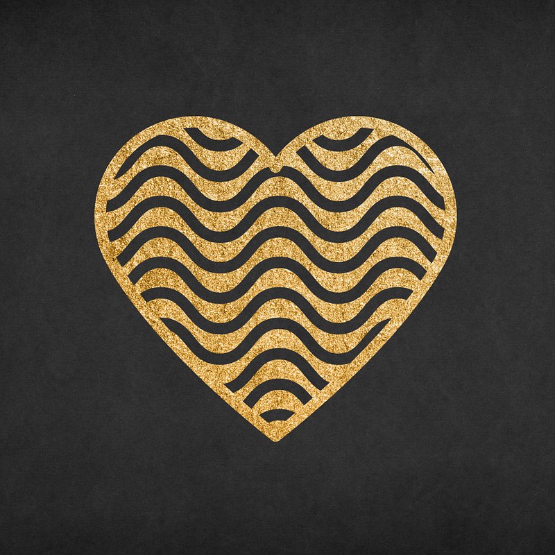 Wavy heart symbol, glitter gold | Free Icons - rawpixel