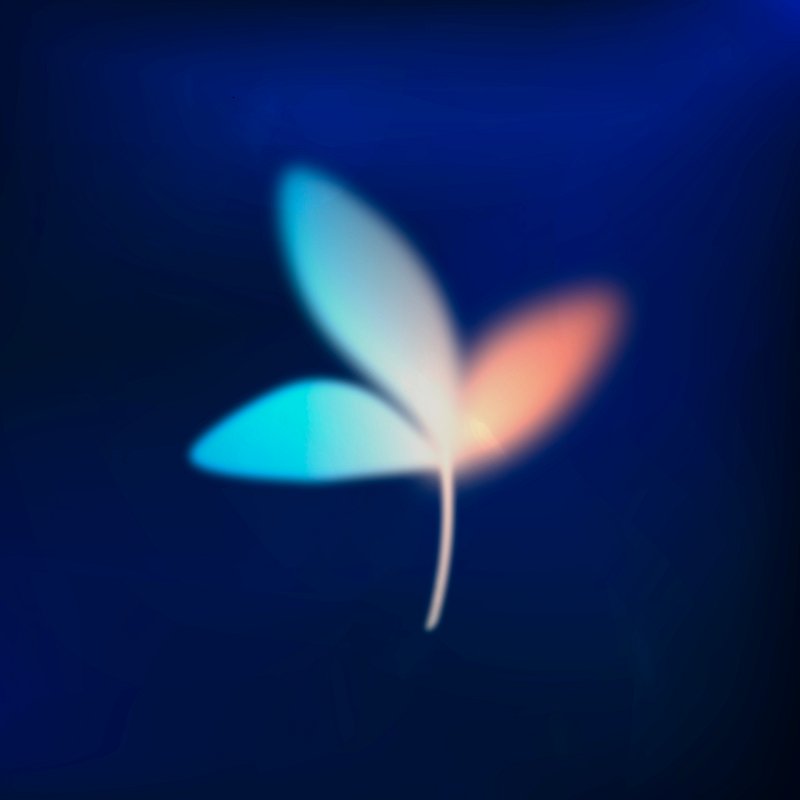 Gradient leaf nature sticker, blue | Premium Vector - rawpixel