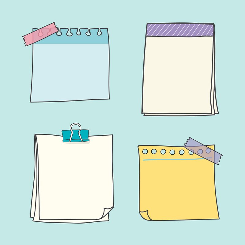 Note papers doodle style vector | Free Vector - rawpixel
