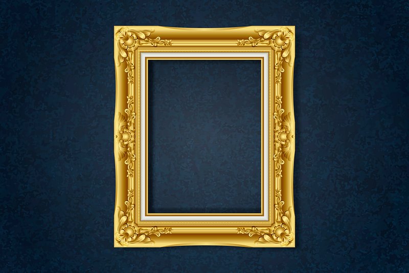 Luxurious golden frame mockup on a wall | Premium Vector Mockup - rawpixel