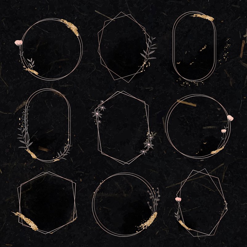 Geometric floral frame collection vector | Premium Vector - rawpixel