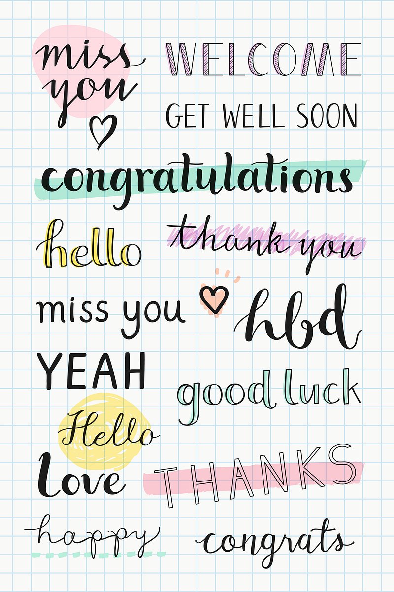 Greetings typography design vector collection | Premium Vector - rawpixel