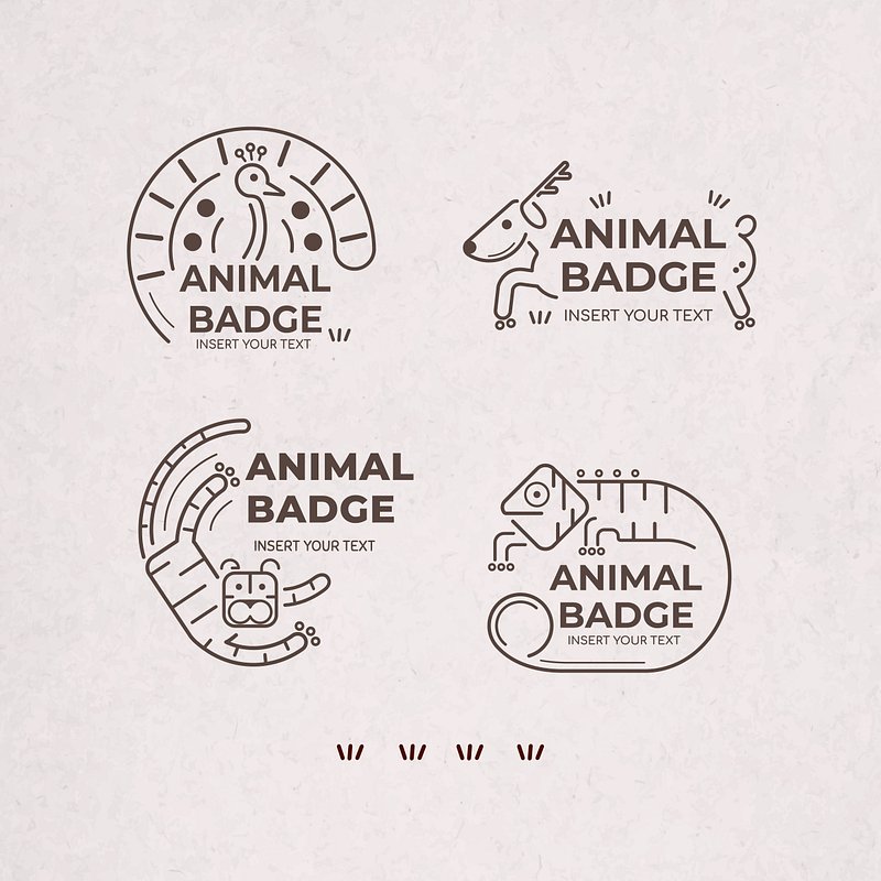 Animal badge design elements vector | Free Vector - rawpixel