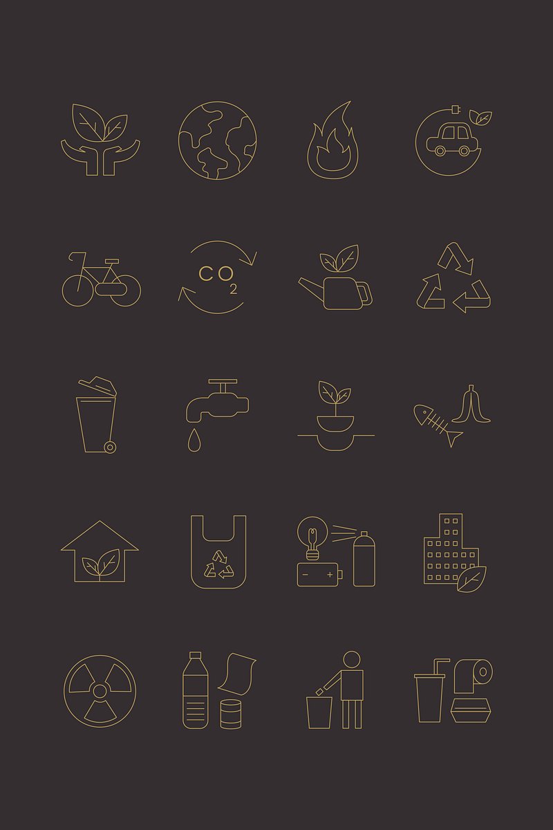 Environment icon design elements vector | Free Vector - rawpixel