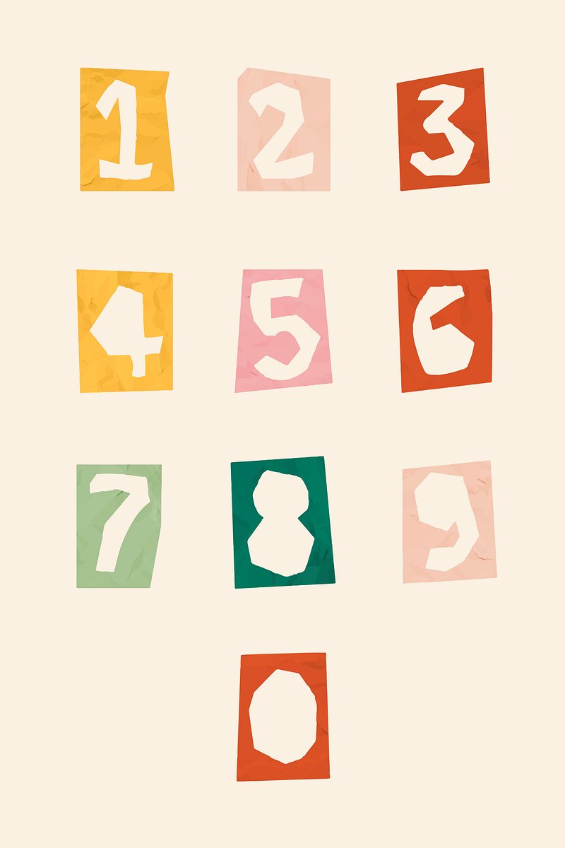 Number paper cut typography kids | Free Vector - rawpixel