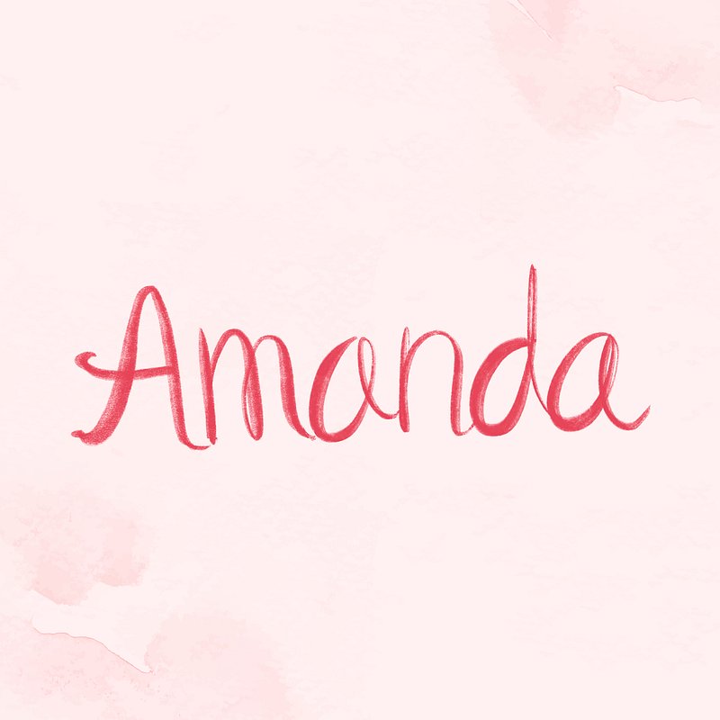 Amanda cursive word vector typography | Free Vector - rawpixel