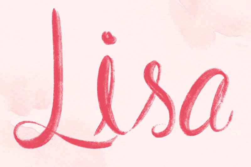 Lisa name vector script pink | Free Vector - rawpixel