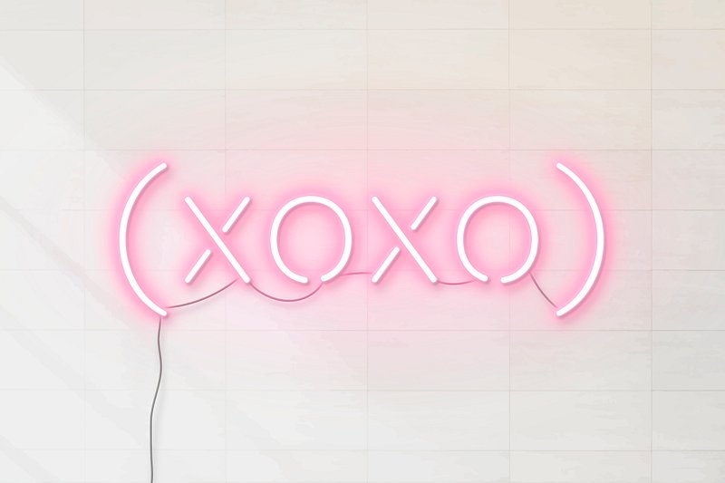 Pink xoxo neon word vector | Premium Vector - rawpixel