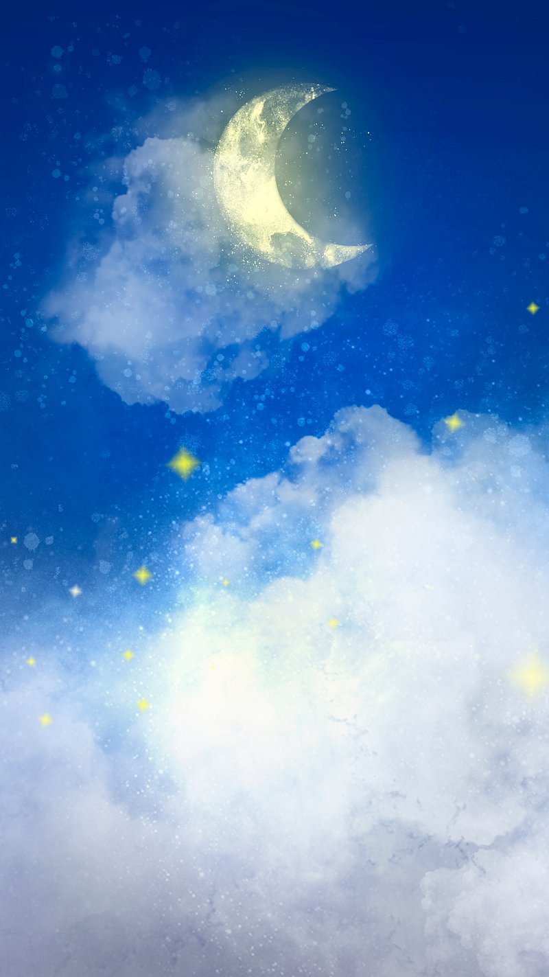 Sky background psd with crescent | Free PSD - rawpixel