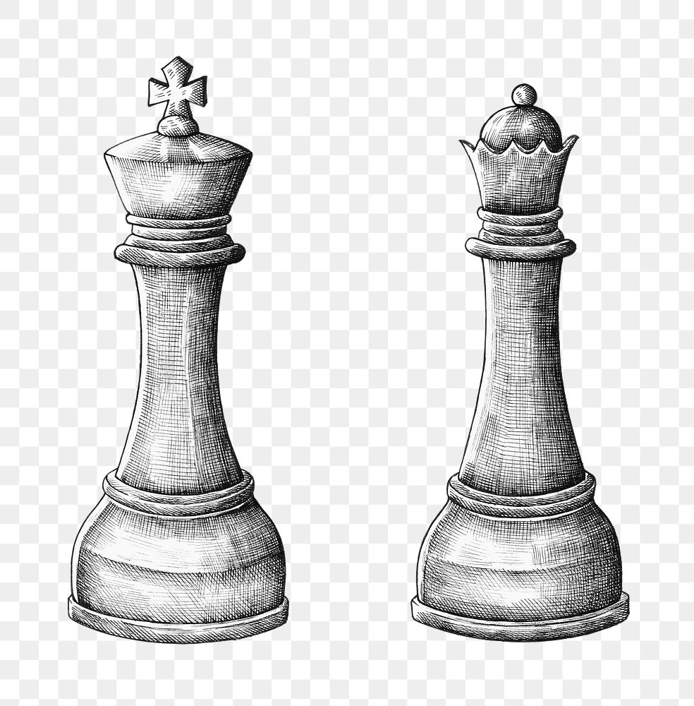 Chess pieces png vintage sticker | Free PNG - rawpixel
