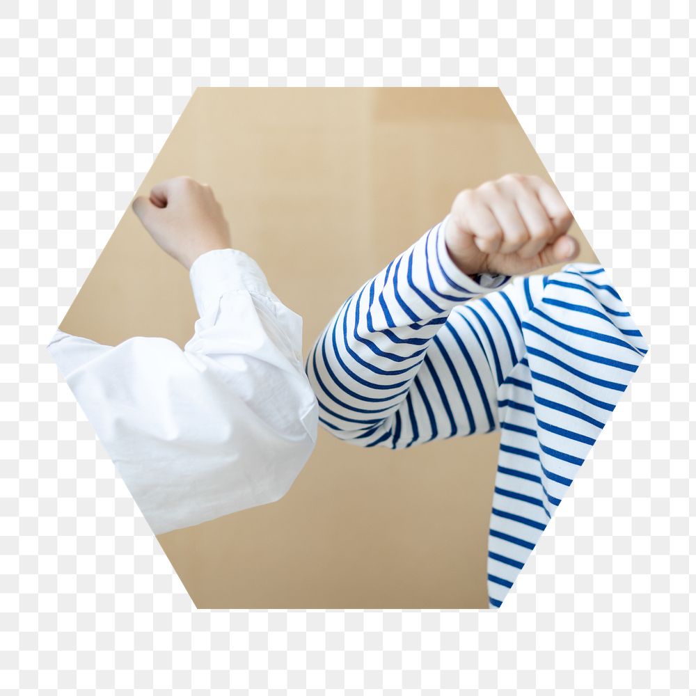 Elbow bump png badge sticker, | Free PNG - rawpixel