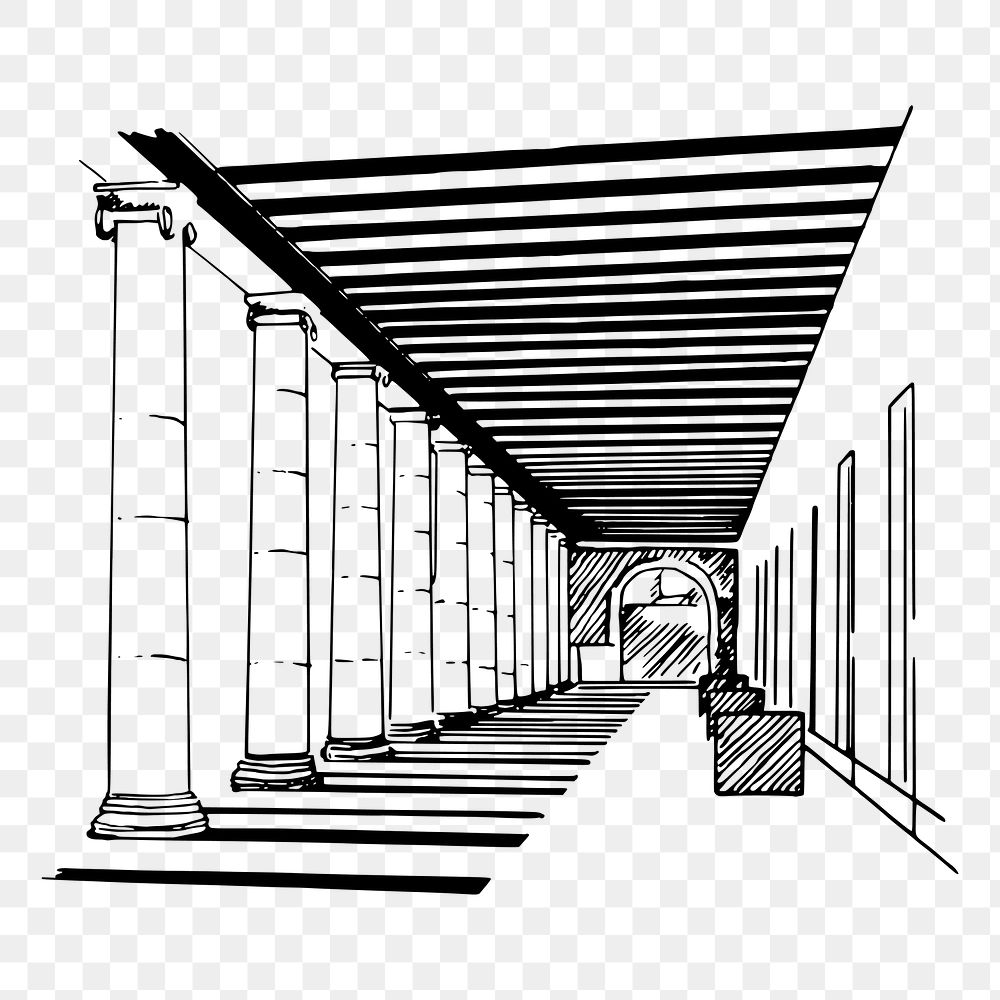 Grand hallway png sticker illustration, | Free PNG - rawpixel