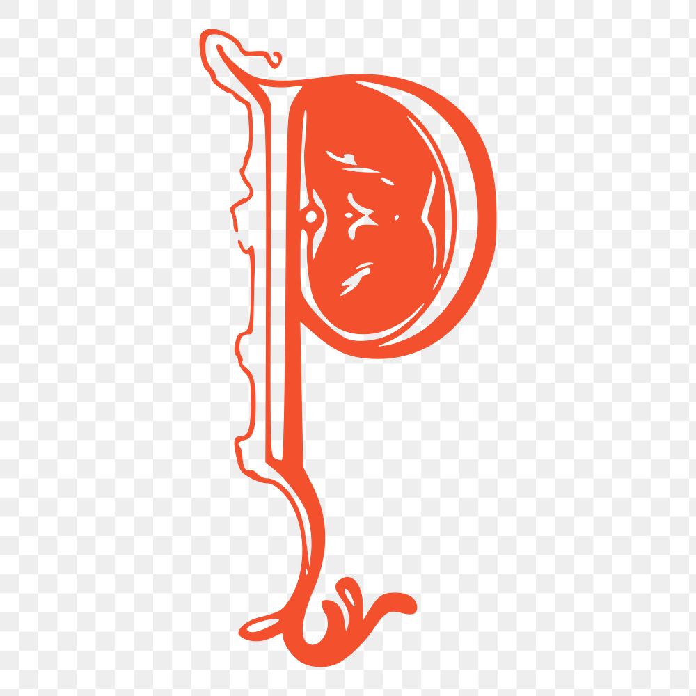 P letter png sticker, vintage | Free PNG - rawpixel