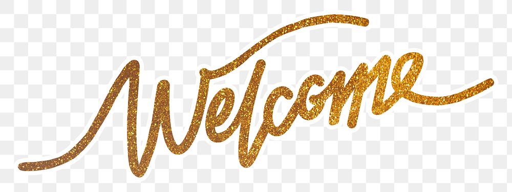 PNG welcome, gold glittery calligraphy, | Free PNG - rawpixel