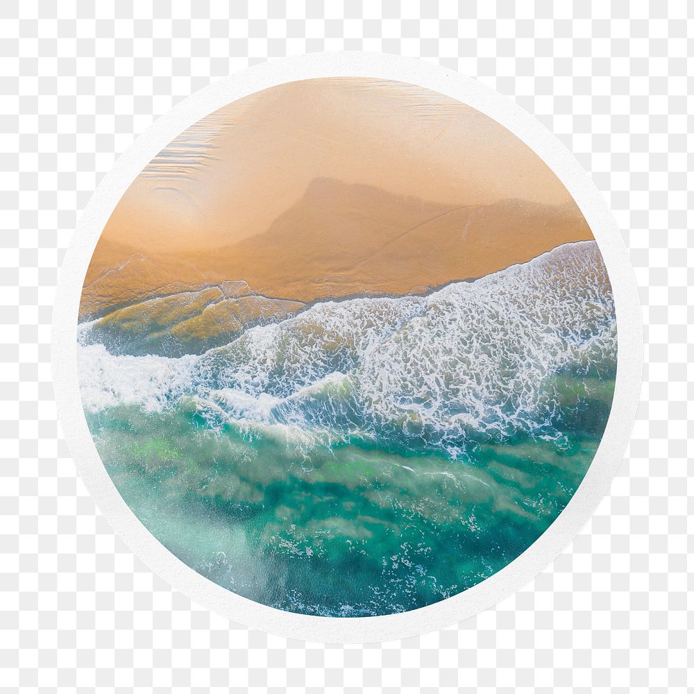 Beach wave png badge sticker | Free PNG - rawpixel