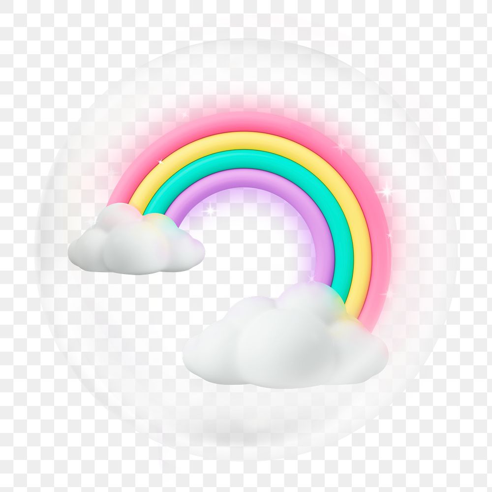 Rainbow png, 3D bubble digital | Premium PNG - rawpixel
