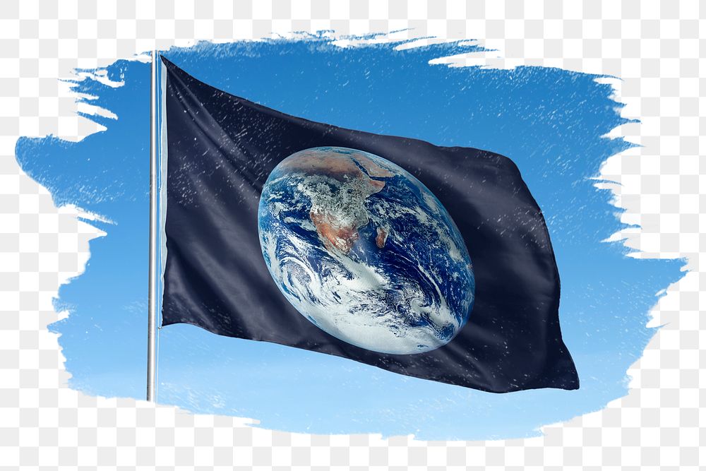 Earth png sticker, blue flag | Premium PNG - rawpixel