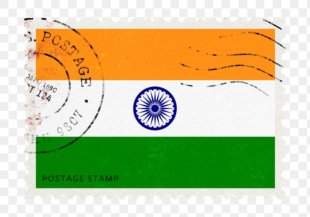 India flag png post stamp | Free PNG - rawpixel