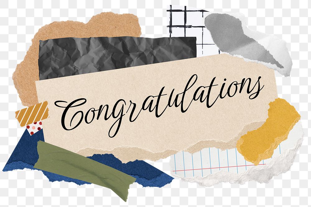 Congratulations png word sticker typography, | Free PNG - rawpixel
