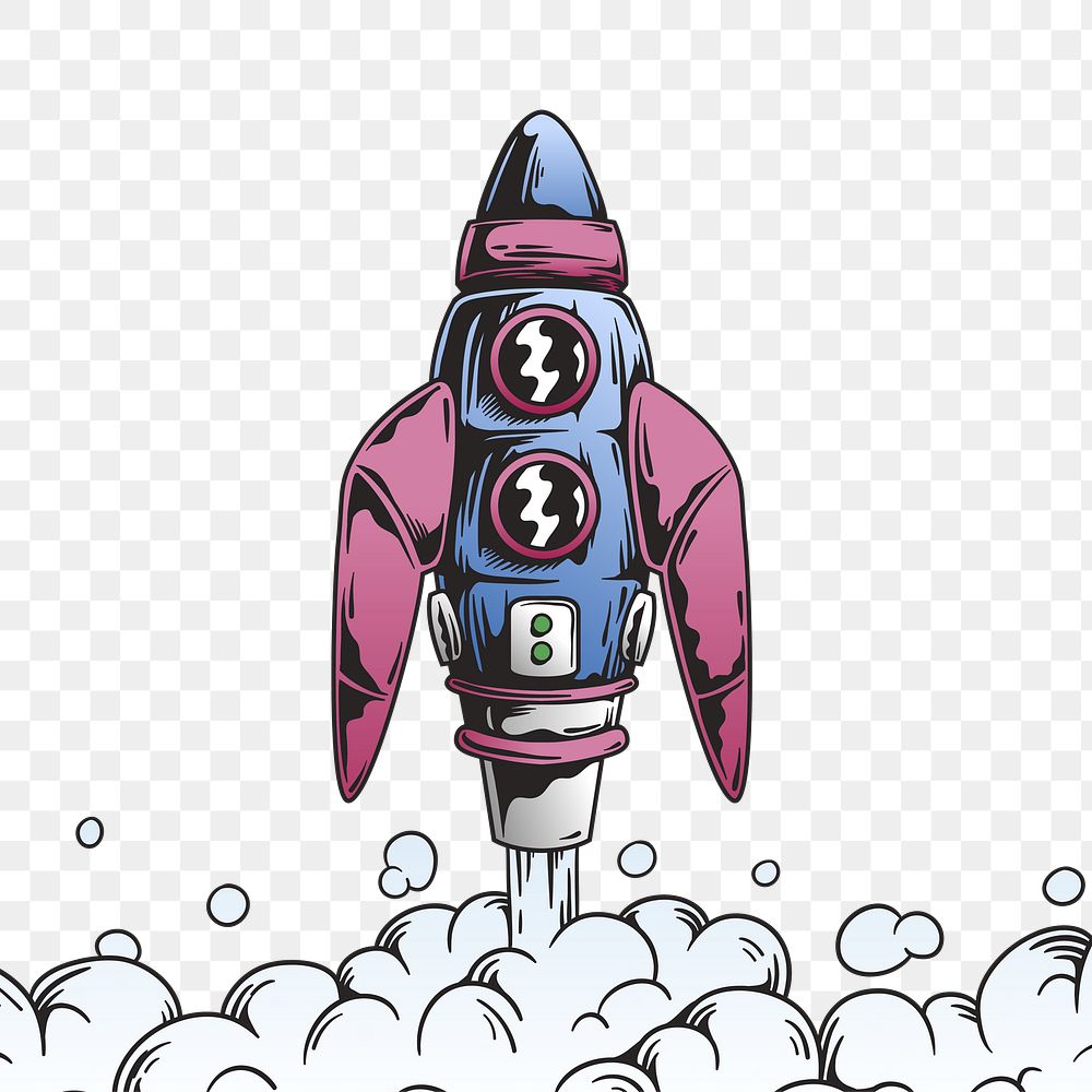 Rocket png sticker, retro spaceship | Premium PNG - rawpixel