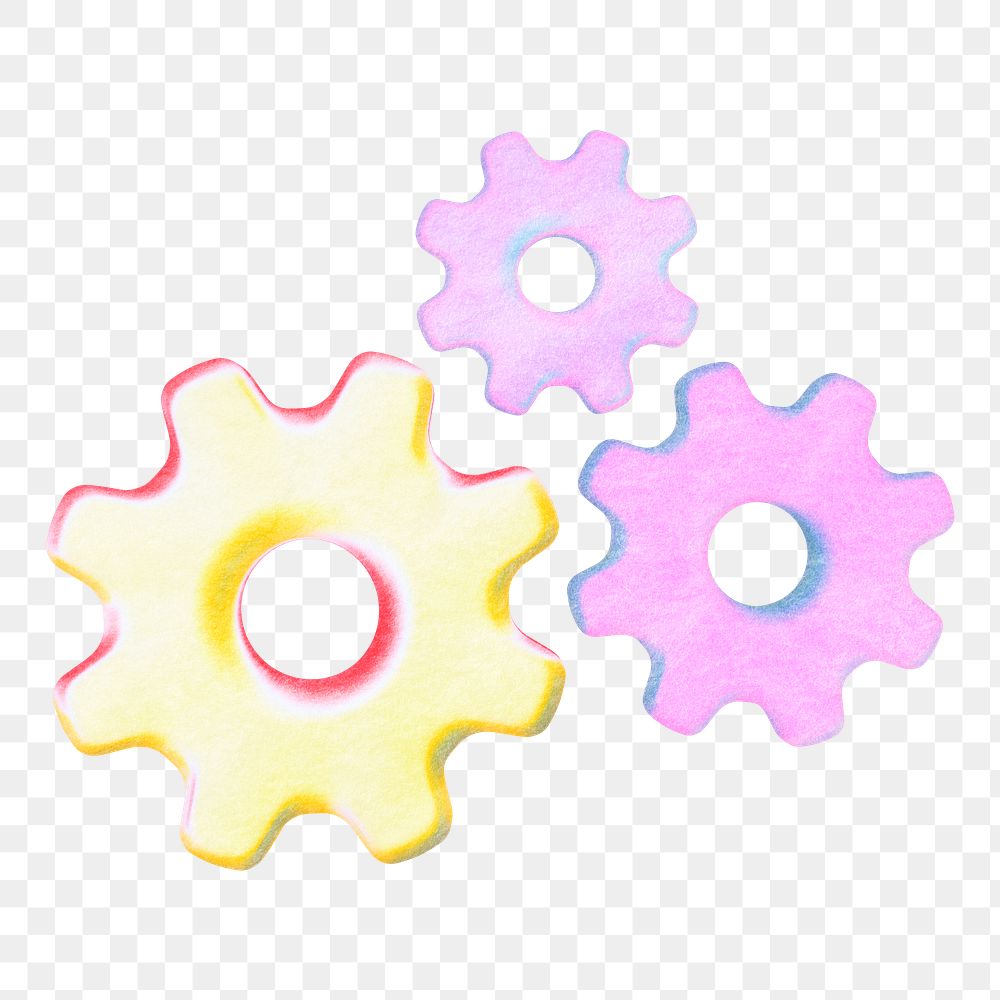 Pink cogwheel png sticker, transparent | Premium PNG - rawpixel