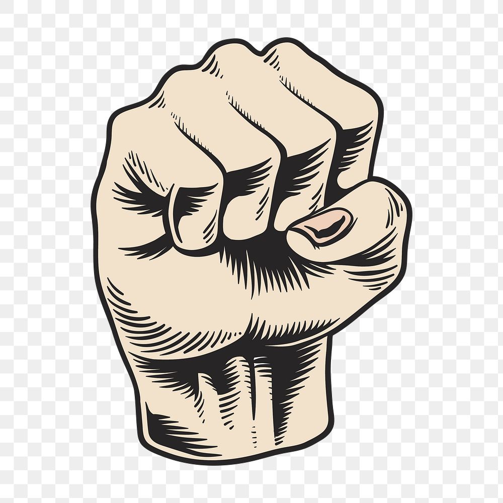 Hand drawn strong fist design | Free PNG Sticker - rawpixel