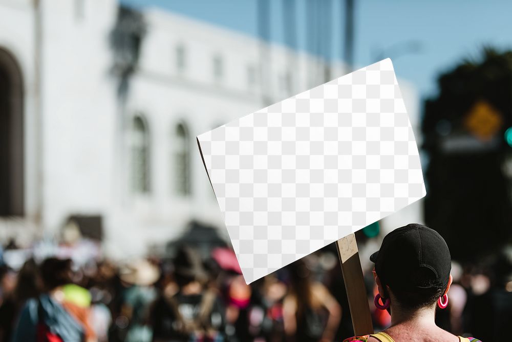 Protest sign mockup, png transparent | Free PNG - rawpixel