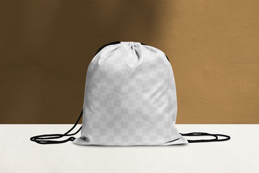 Drawstring bag png mockup, editable | Free PNG - rawpixel