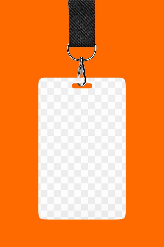 ID card png mockup, orange | Premium PNG - rawpixel