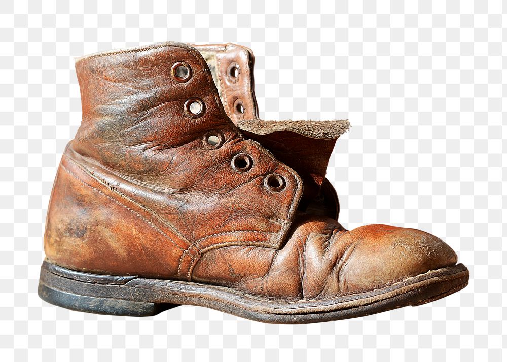 Old leather boot png sticker, | Free PNG - rawpixel