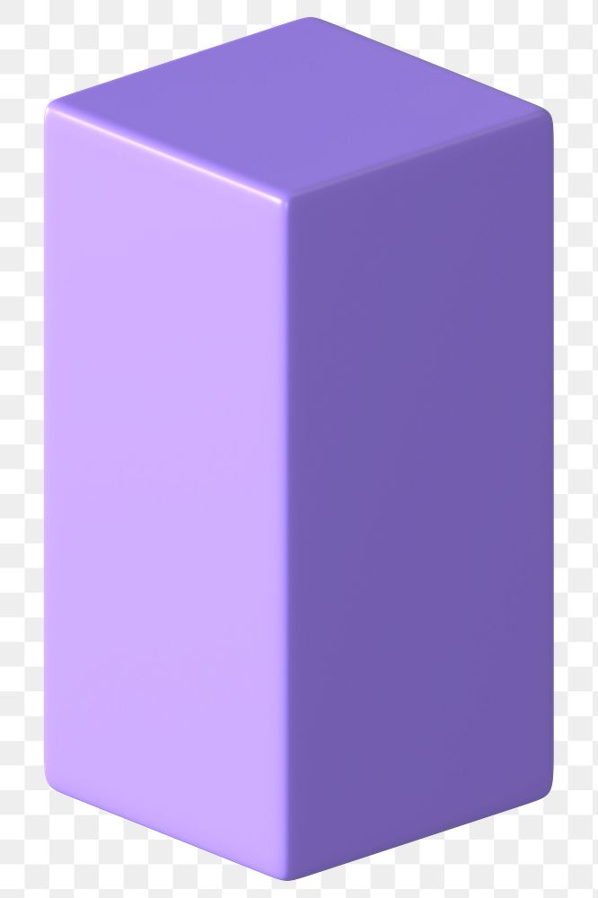 3D purple cuboid png, geometric | Free PNG - rawpixel
