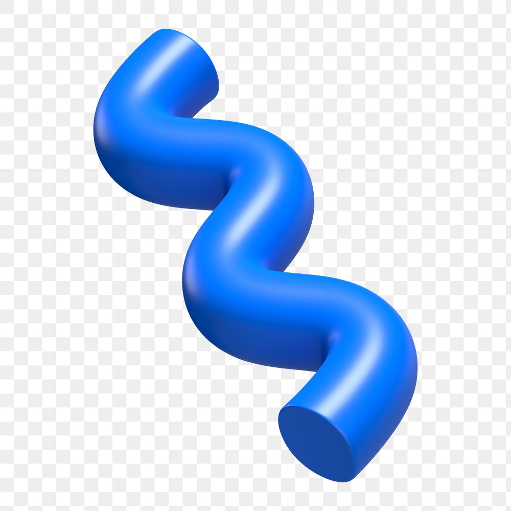 3D blue squiggle png, wavy | Free PNG - rawpixel