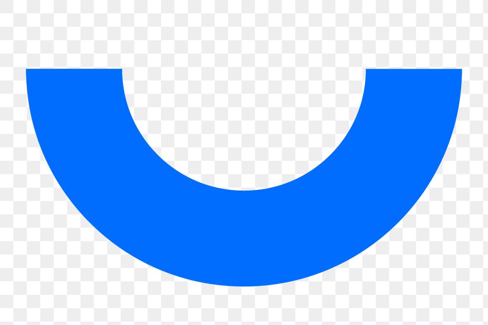 Blue semicircle png logo element | Premium PNG - rawpixel