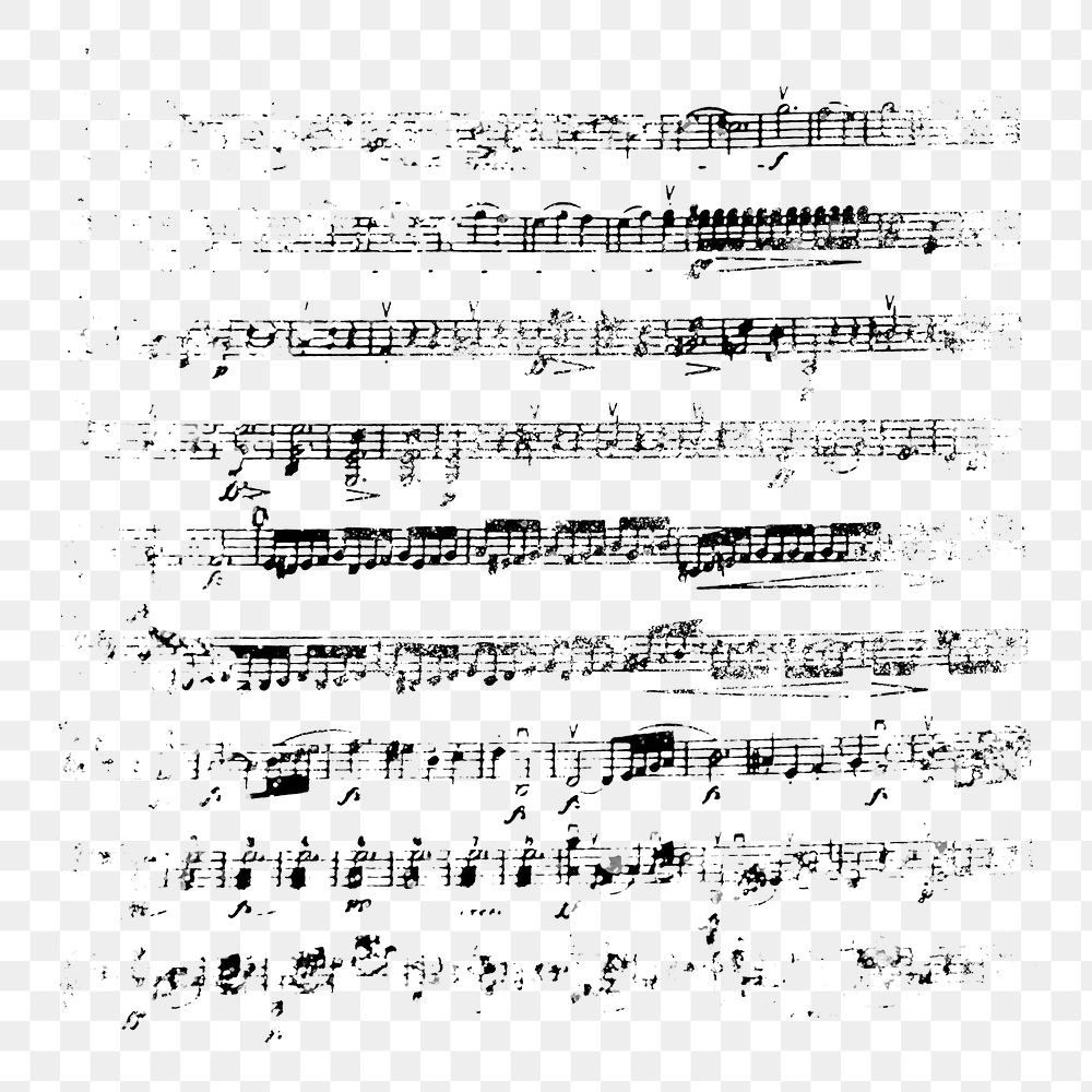 Fading music score png sticker, | Premium PNG - rawpixel