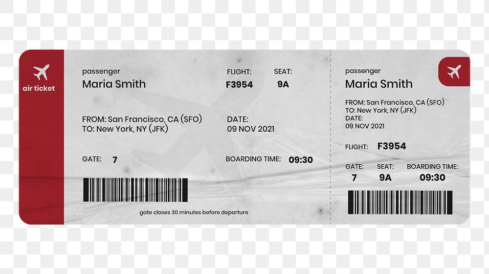 Plane ticket png sticker, transparent | Premium PNG - rawpixel