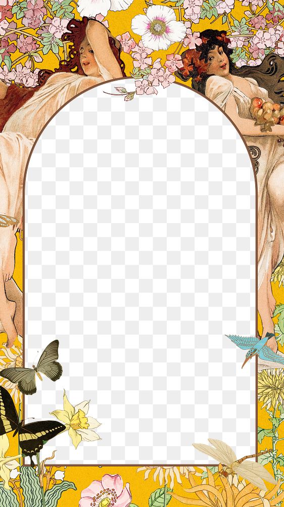 Alphonse Mucha's png arch frame, | Premium PNG - rawpixel