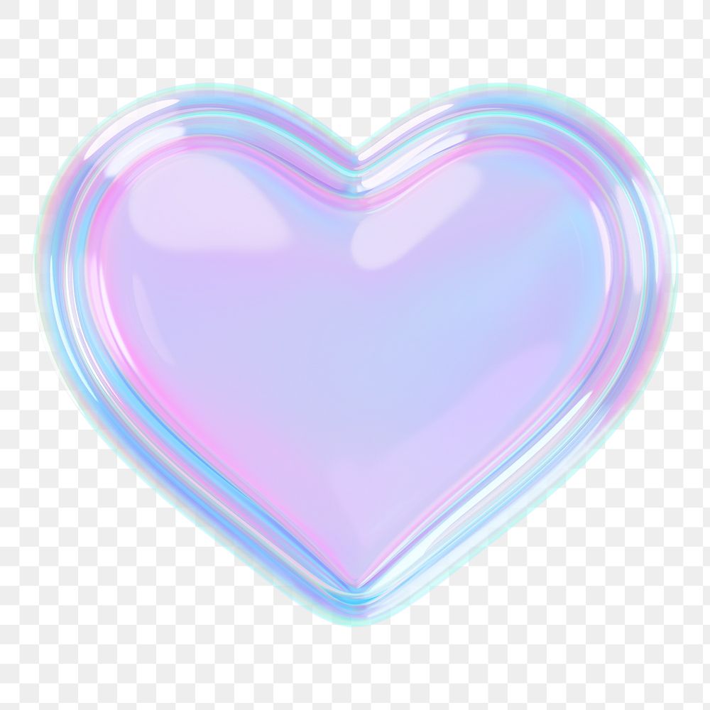 Aesthetic holographic heart png 3D | Premium PNG - rawpixel