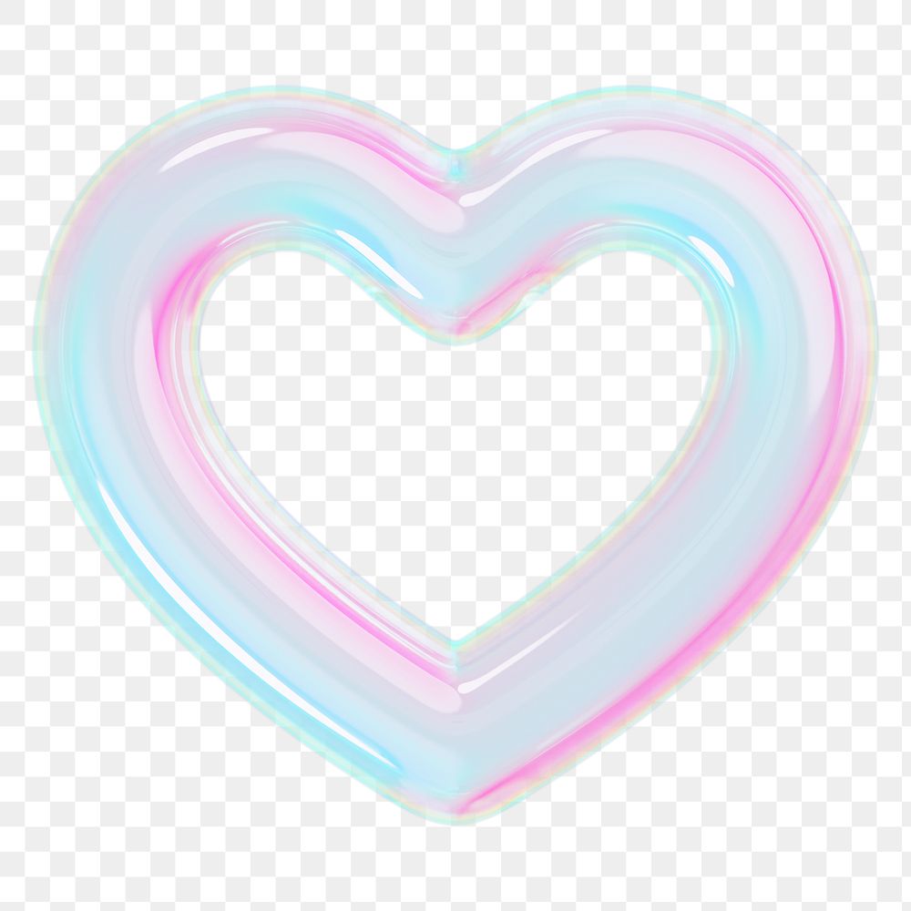 Aesthetic holographic heart png 3D | Premium PNG - rawpixel
