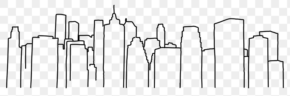 City png line art, transparent | Premium PNG - rawpixel