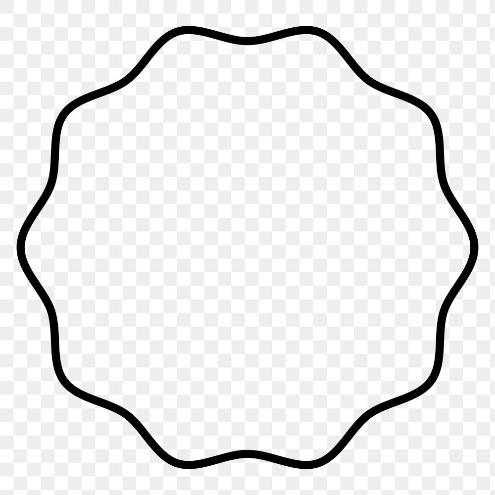 Wavy circle png badge, line | Premium Icons - rawpixel