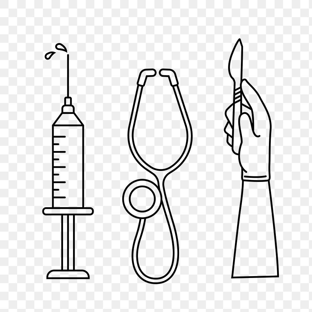 Medical set png line art, | Free PNG - rawpixel