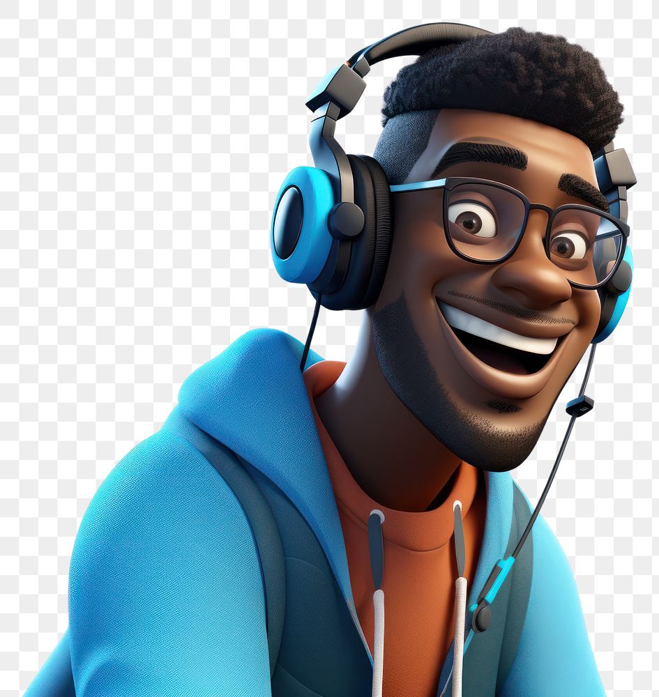 PNG Cartoon headphones portrait headset. | Free PNG - rawpixel