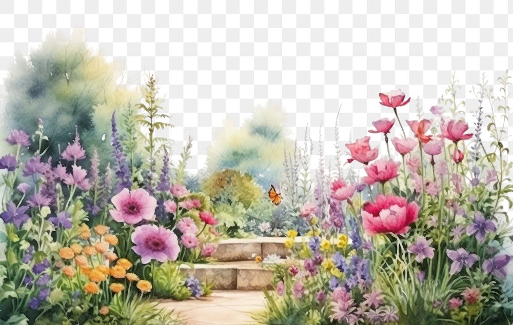 PNG Garden outdoors flower nature. | Free PNG - rawpixel