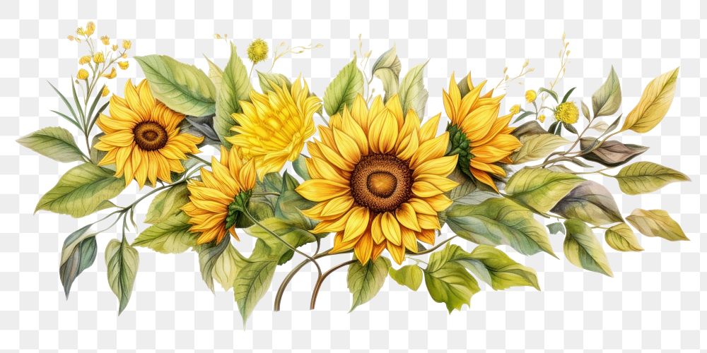 PNG Sunflower pattern plant inflorescence. | Free PNG - rawpixel