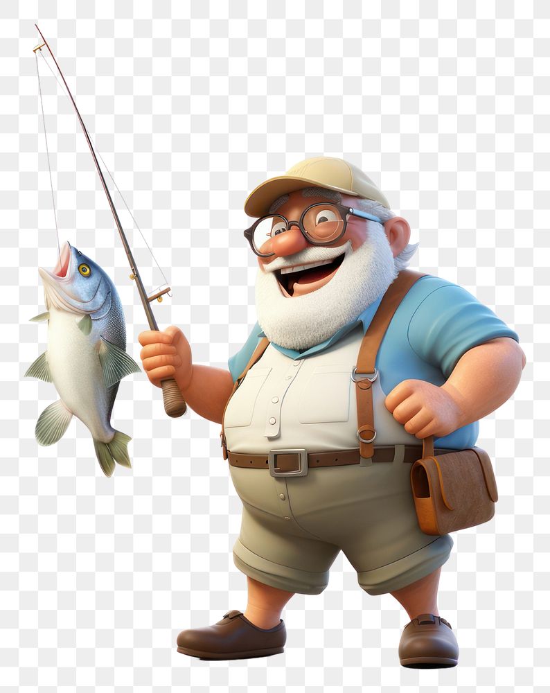 PNG Cartoon fishing recreation standing. | Free PNG - rawpixel